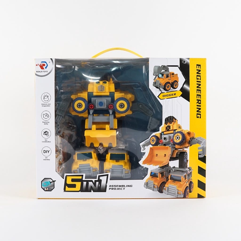5 in 1 Combining Vehicles Truck Transformers Toy Construction Vehicles ...