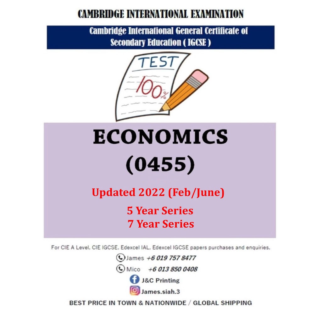 Cambridge Igcse Past Year Papers Economics 0455 (PAPER 1 & 2) | Shopee ...