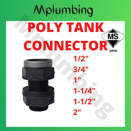 HDPE POLY TANK CONNECTOR WATER POLY TANKI TC 1/2" 3/4" 1" 1-1/4" 1-1/2 ...