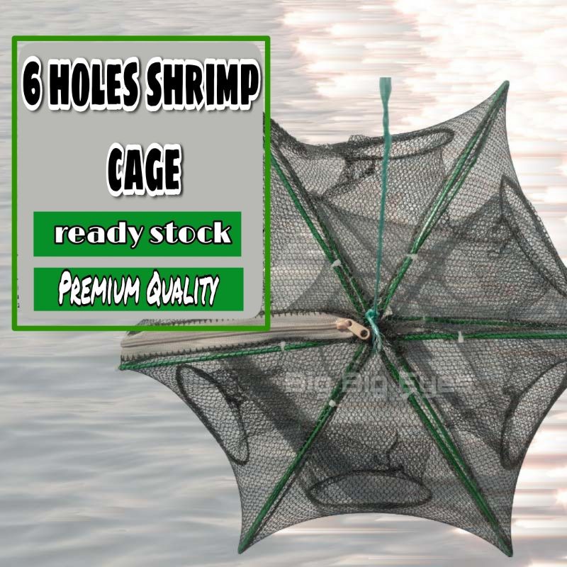 💥READY STOCK💥 Folding Fishing Net Shrimp Cage Nylon Crab Fish Trap Net ...