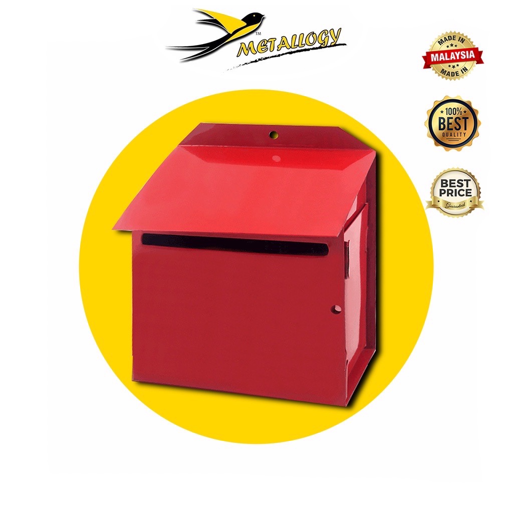 Metallogy L-001 Red Metal Iron Letter Mail Post Box Letterbox Mailbox ...