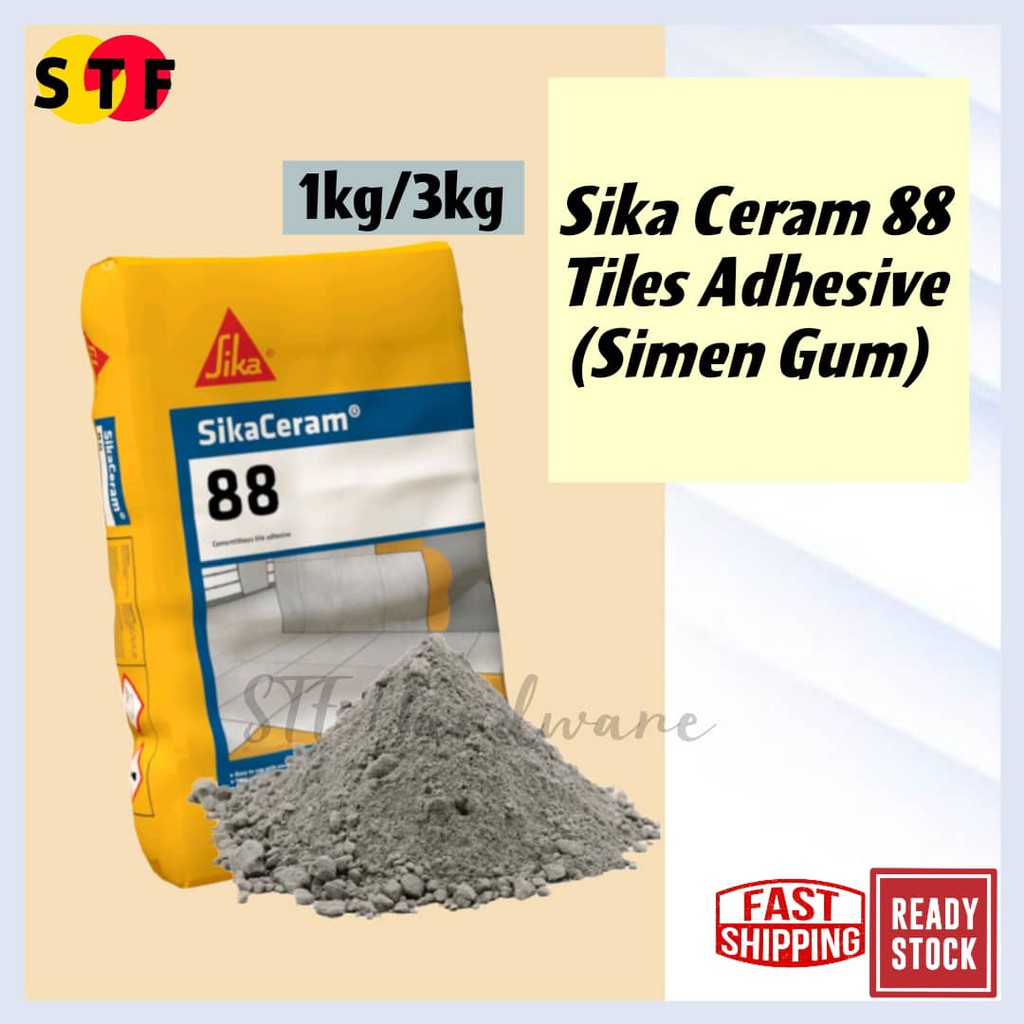 Sika Ceram 88 Cementitious Tile Adhasive / Simen Gum sika 1kg or 3kg ...