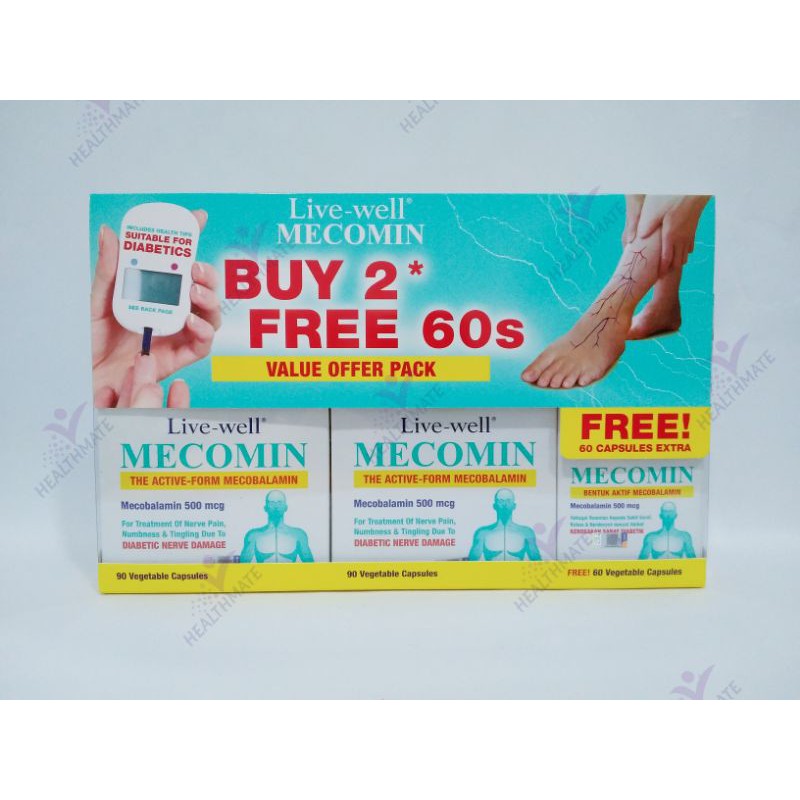 Live-well Mecomin 500 mcg (90's x 2 FREE 60's) | Shopee Malaysia