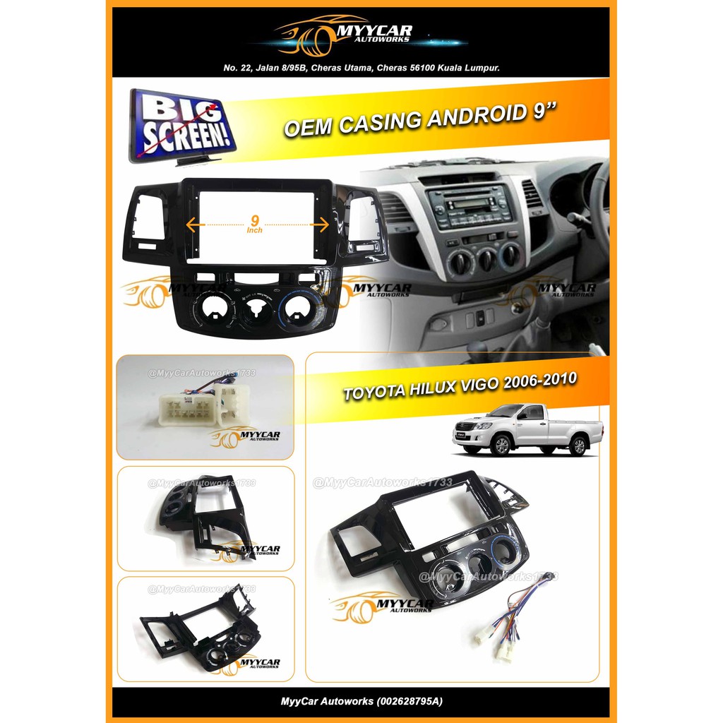 Toyota Hilux Vigo 2006-2010 - Big Screen Casing Android Player (9inch ...