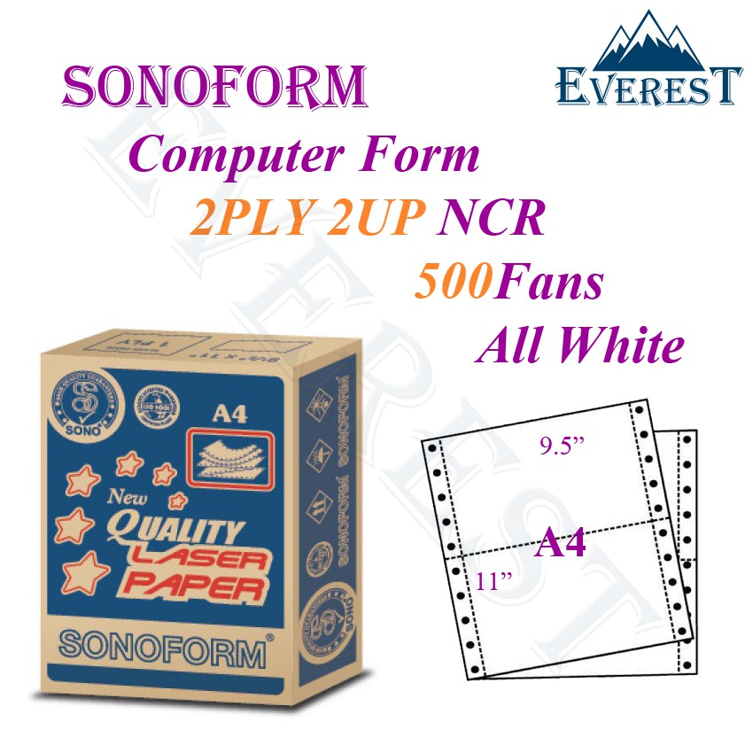 [Malaysia Ready Stock] 2Ply 2Up 500 Fans Computer Form 9.5" x 11" NCR ...