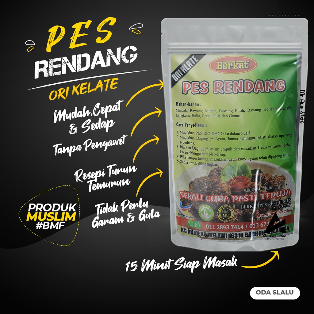 Perencah Rempah Pes/Paste Rendang Berkat Pes Original from Kelantan ...