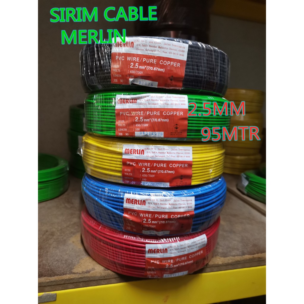 2.5MM PURE COPPER 100% PVC CABLE / WAYAR (SIRIM) MERLIN | Shopee Malaysia