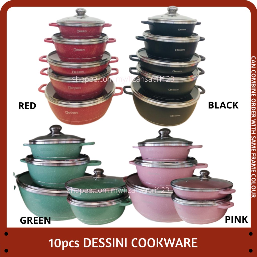 Periuk Dessini 10pcs Casserole Cooking Granite Set | Shopee Malaysia