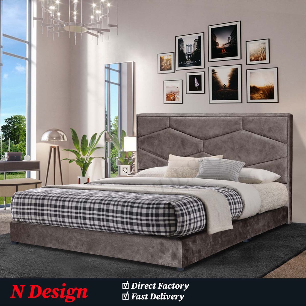 {N Design} Queen / King Divan + Headboard Only / Katil Queen / Bedframe ...