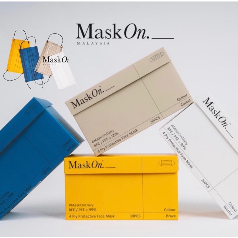 MaskOn Medical face mask 4ply 30pcs per box fantastic design from HK ...