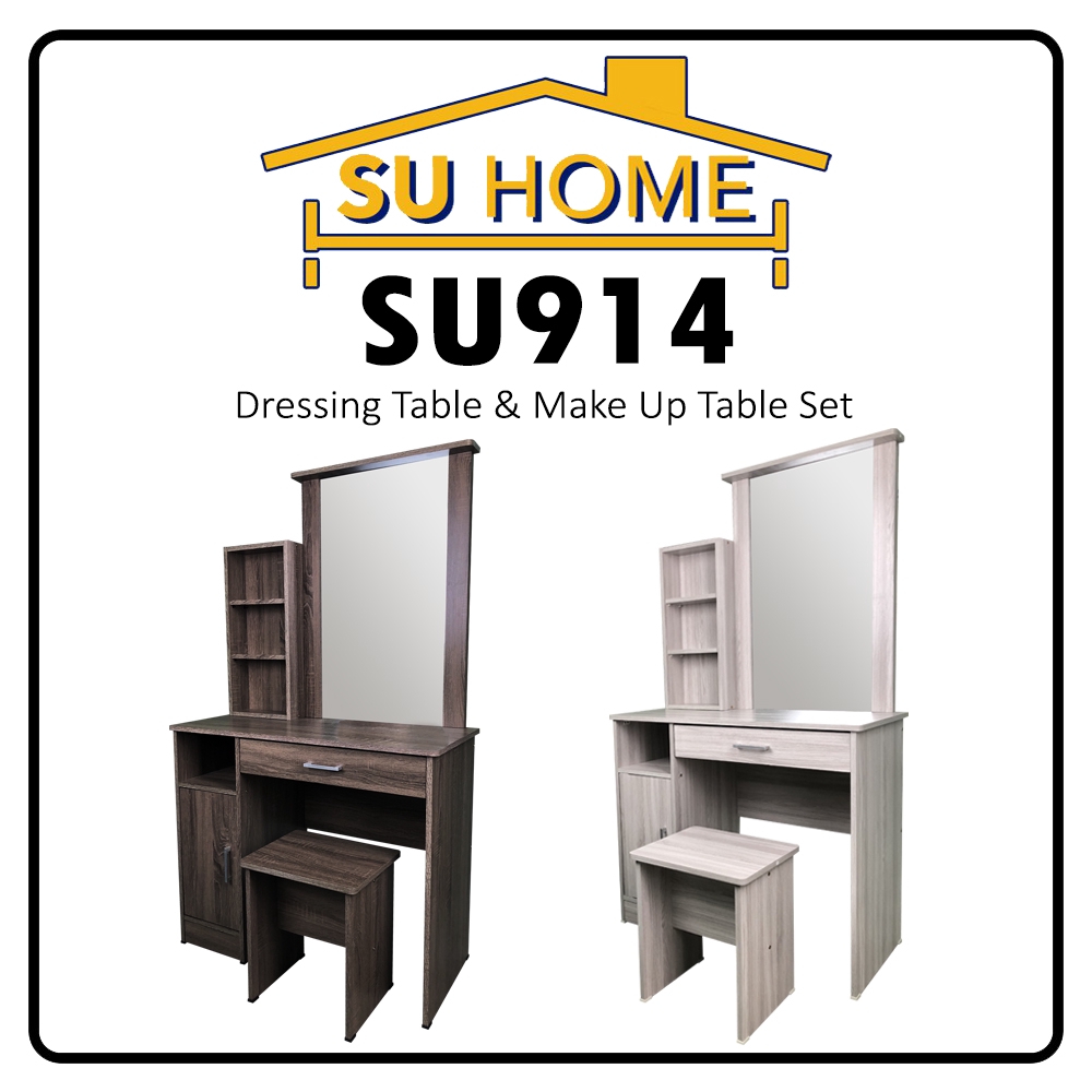SU914 Dressing Table Makeup Table Set With Stool Meja Solek | Shopee ...