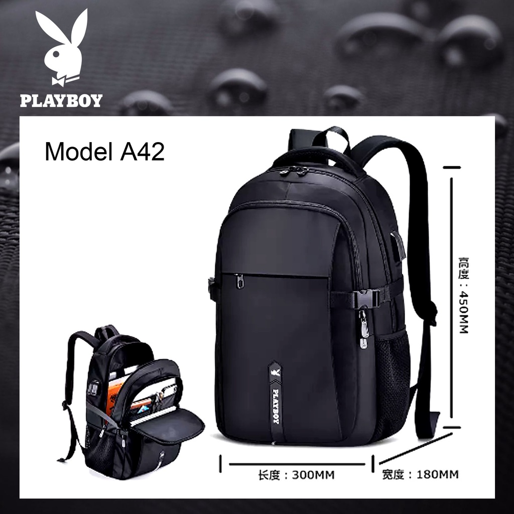 PLAYBOY Backpack large capacity 16.5inch laptop bag travel bag high ...