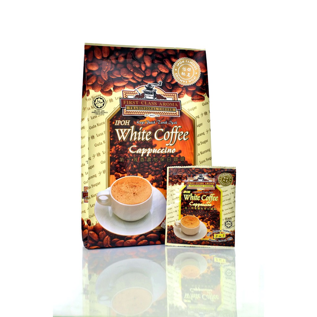 FIRST CLASS AROMA 3 IN 1 WHITE COFFEE CAPPUCCINO LESS SUGAR 600G (30G ... FIRST CLASS AROMA 3 IN 1 WHITE COFFEE CAPPUCCINO LESS SUGAR 600G (30G ...
