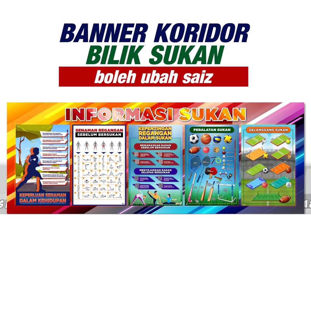 Banner Koridor sekolah,BILIK SUKAN SEKOLAH (boleh ubah saiz) | Shopee ...