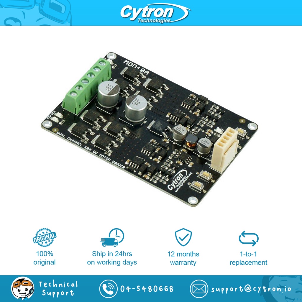 Cytron Motor Driver 10A Max 30A 5-30V 2 Channels for Robotic 3.3 ...