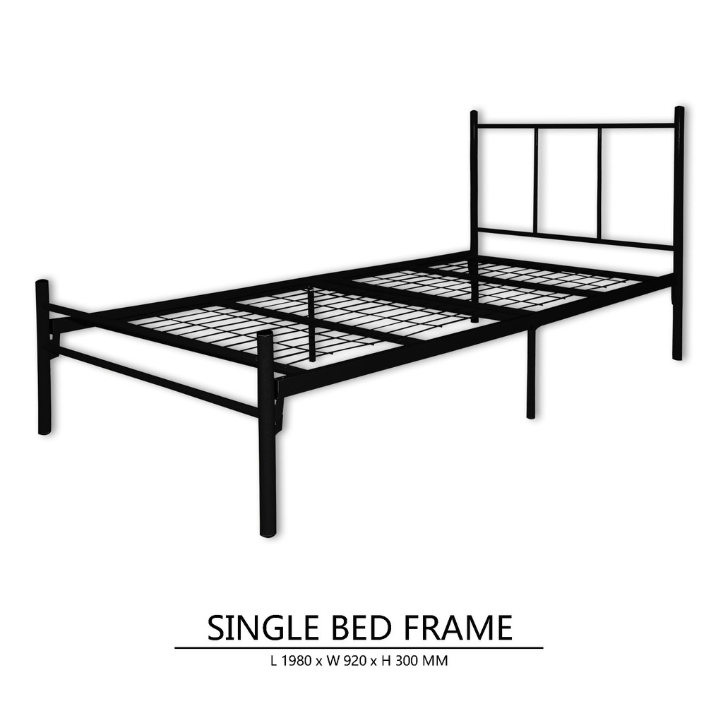 3V Powder Coat Metal Single Size Bed Frame | Katil Bujang Saiz Single ...