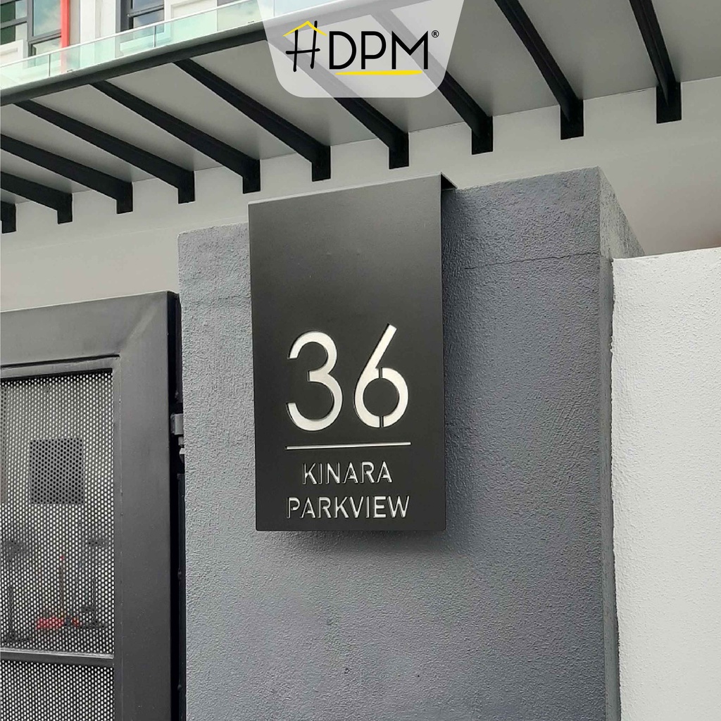Modern Solid Heavy Metal Floating House Number Plate Address Sign ...