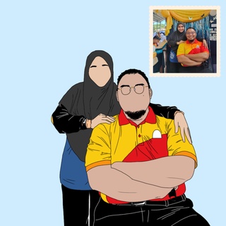 Simple Animated Potrait Digital Drawing | Lukisan Digital Kartun ...