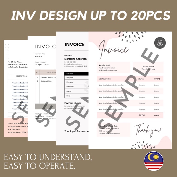 INVOICE TEMPLATE INVOICE DESIGN TEMPLATE REKA BENTUK INVOIS | Shopee ...