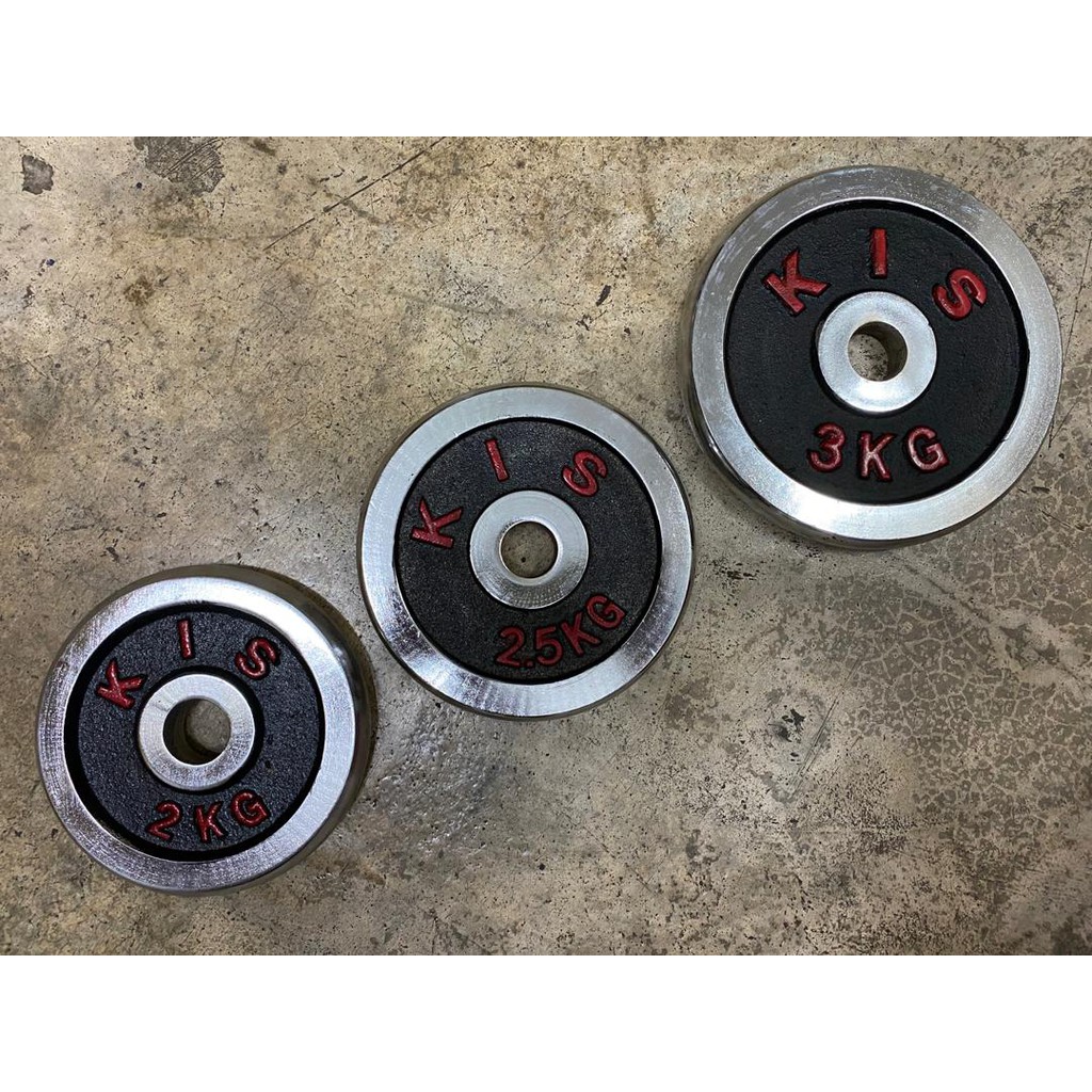 Dumbbell Plate Gym plate 2.0kg 2.5kg 3.0kg diameter 25mm | Shopee Malaysia