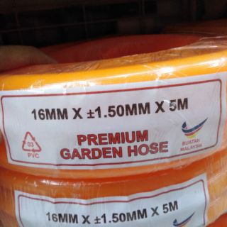 Premium Garden Hose 5M 10M 15M 20M PVC Orange Hos Getah Oren 100% ...