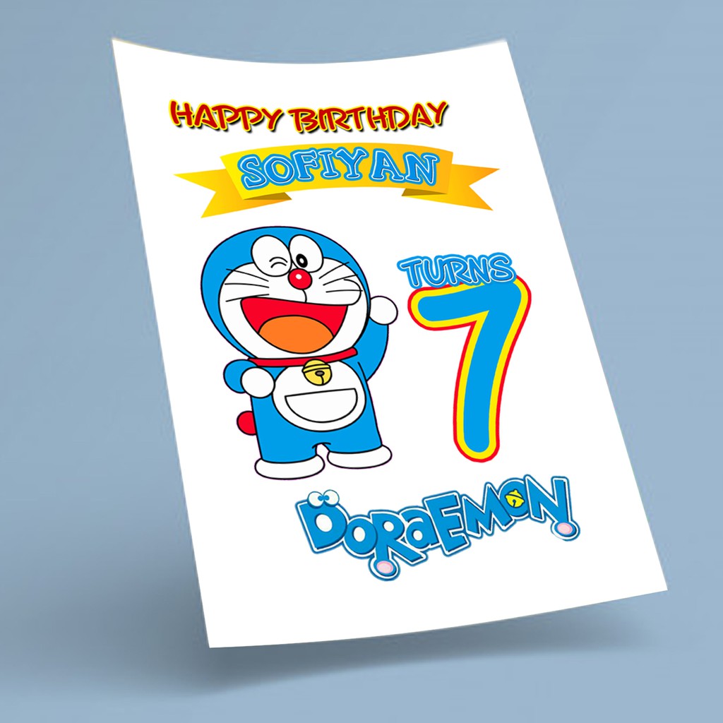 DORAEMON CUSTOM NAME & AGE [JPEG FORMAT/FILE] [CAKE TOPPER] [PRINT ...