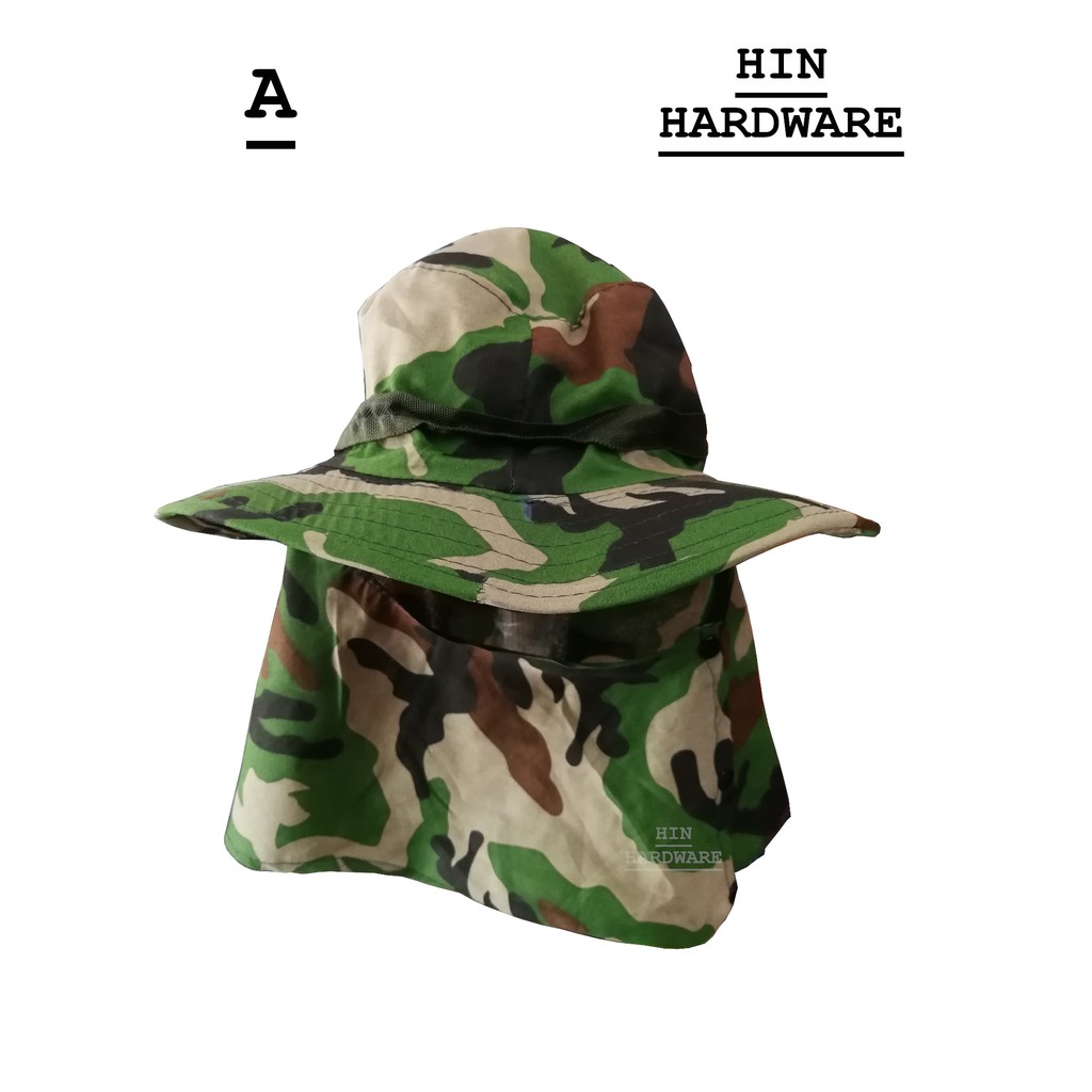 HIN Topi Askar Kerja / Anti UV Army Outdoor Hat / Topi Kain | Shopee ...