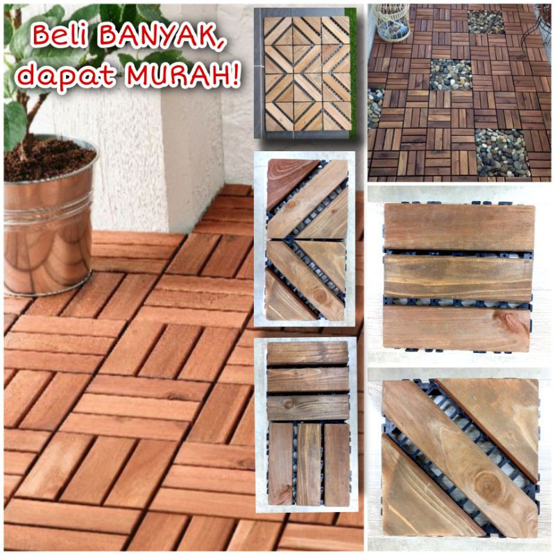 Wooden floor decking / alas lantai kayu 15cm x 15cm | Shopee Malaysia