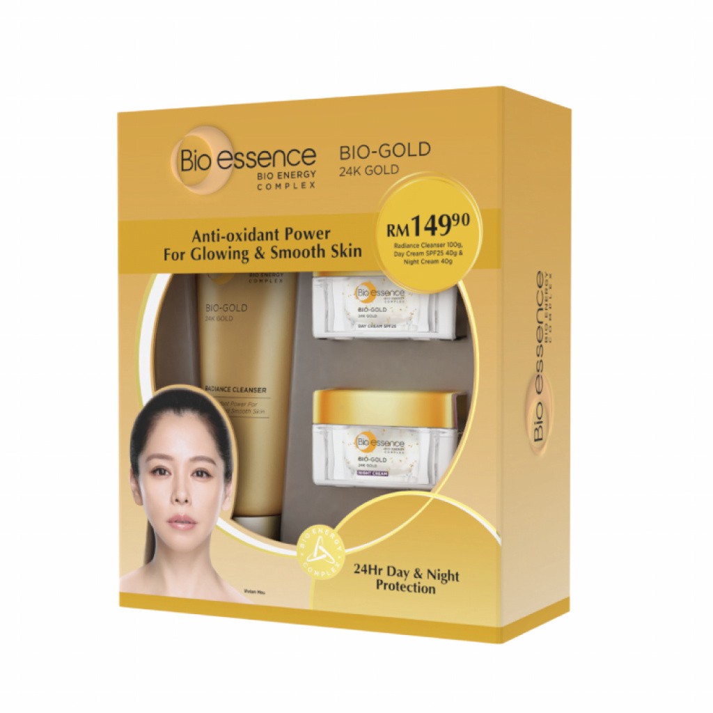 Bio-essence Bio-Gold Set (Radiance Cleanser 100g + Day Cream SPF24 40g ...