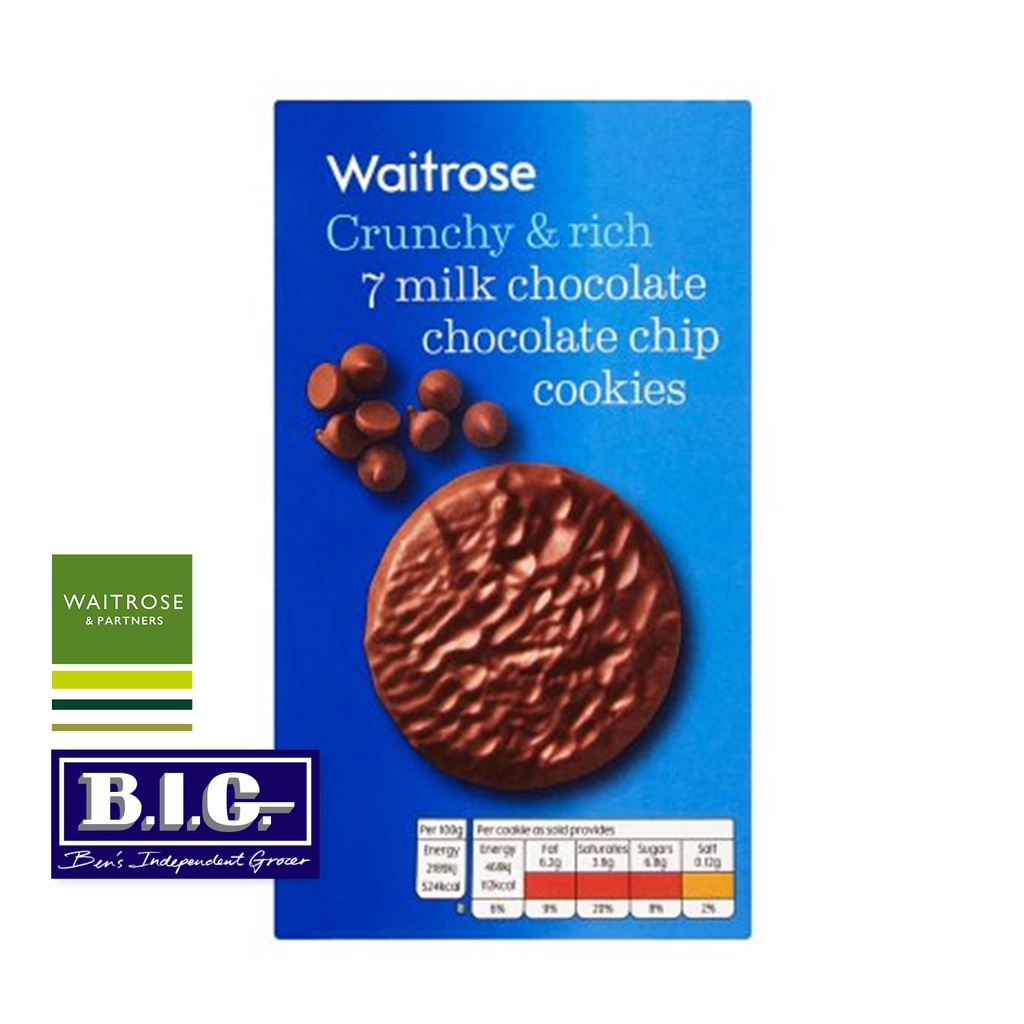 Waitrose Milk Chocolate Chip Cookies 150g (EXP Dec 2022) | Shopee Malaysia