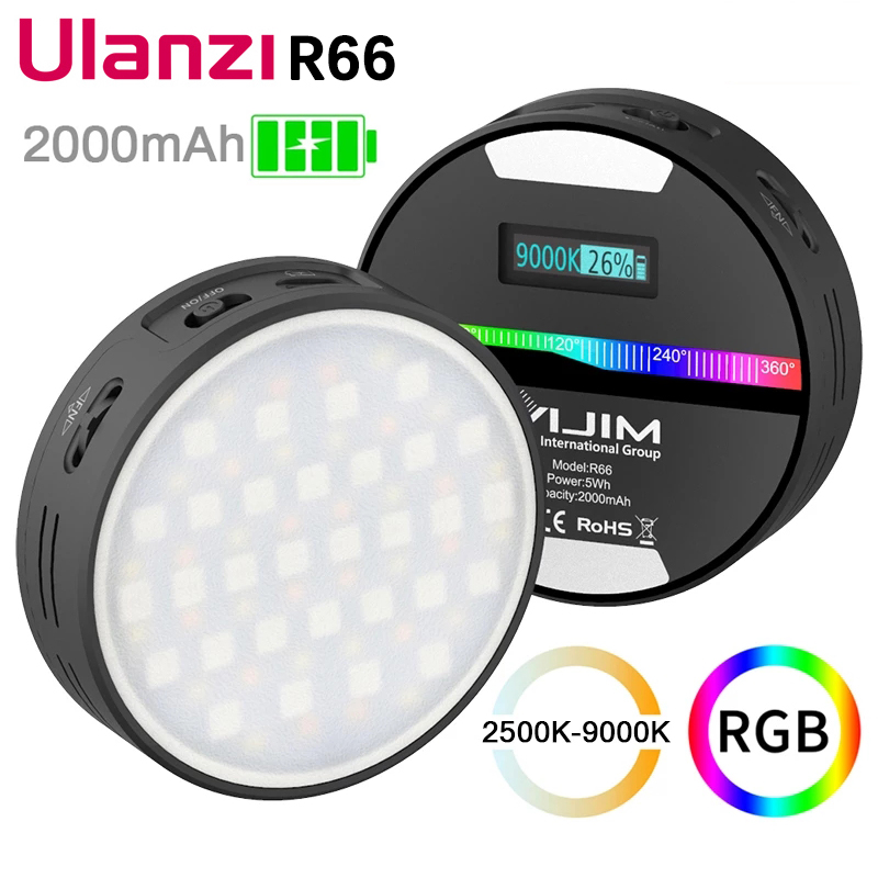 Ulanzi r66 rgb portable video full color fill light led fotografi lampu ...