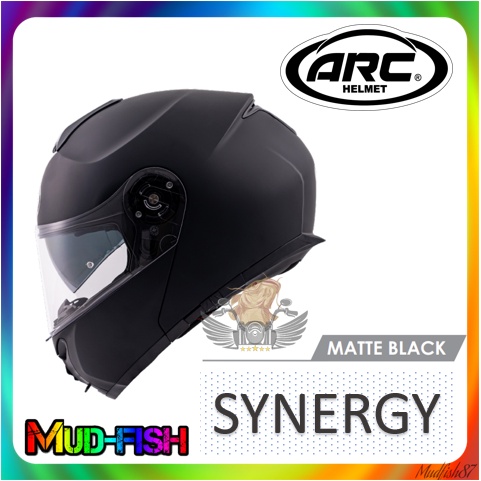 TOPI KELEDAR ARC SYNERGY FULLFACE MODULAR FLIP-UP HELMET PLAIN MATT ...
