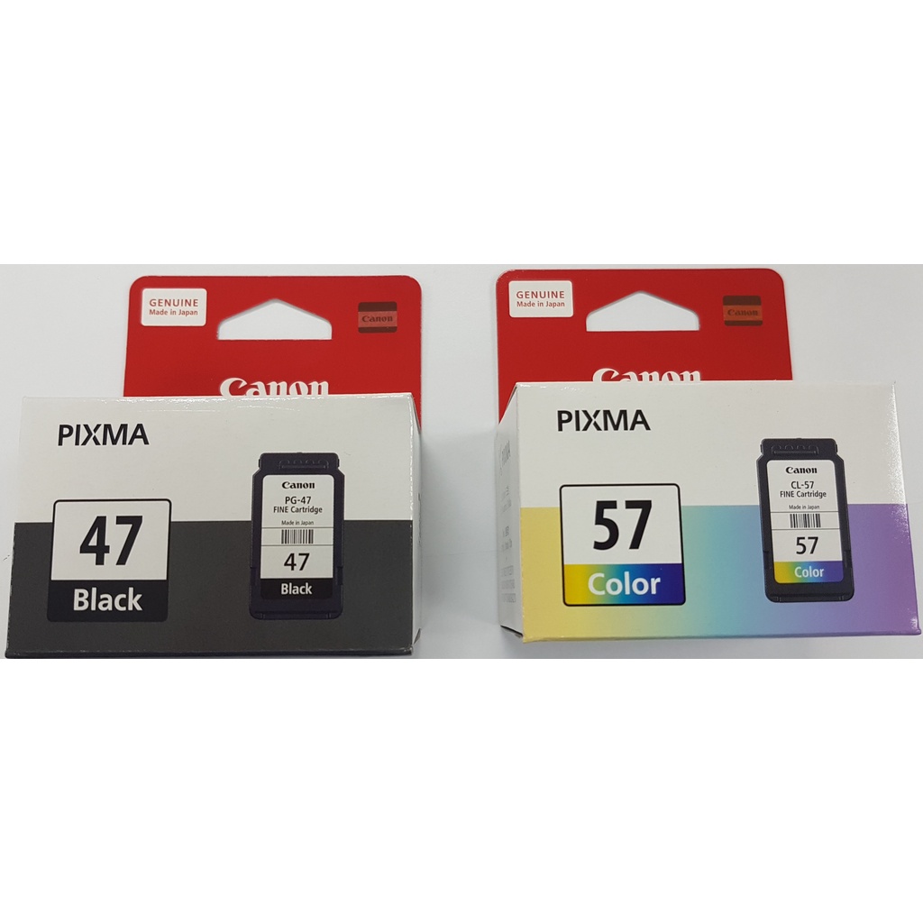 CANON ORIGINAL INK PG-47 BLACK , CL-57 , CL-57s COLOR FOR PRINTER E410 ...