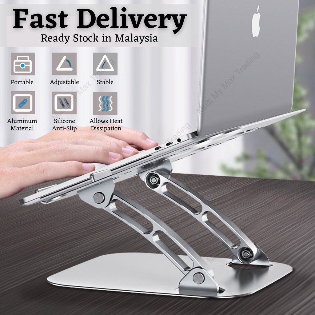 Aluminium Adjustable Laptop Stand Metal Adjustable Height Computer ...