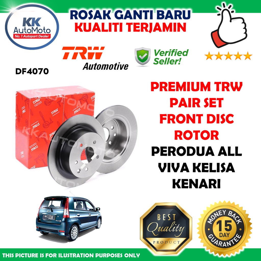 Perodua All Viva Kenari Kelisa 1.0 - Premium TRW 1 Pair Front Brake ...