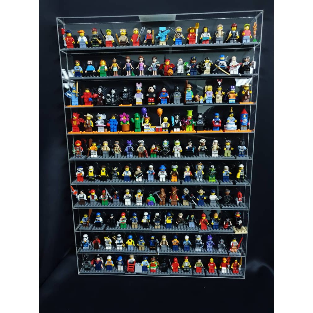 HOLD UP TO 140Pcs (10 ROW), LEGO MINIFIGURE DISPLAY CASE | Shopee Malaysia