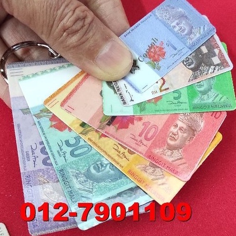 KEYCHAIN RINGGIT MALAYSIA PAPER NOTE DUIT WANG KERTAS MALAYSIA ...