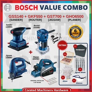 [CORATED] Bosch Value Combo Set Sander+Jigsaw+Router+Planer (6 Month ...