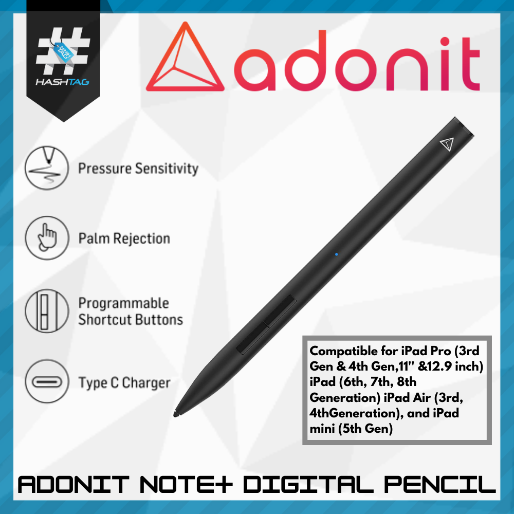 Adonit Note+ Digital Pencil with Palm Rejection Pressure Sensitivity ...