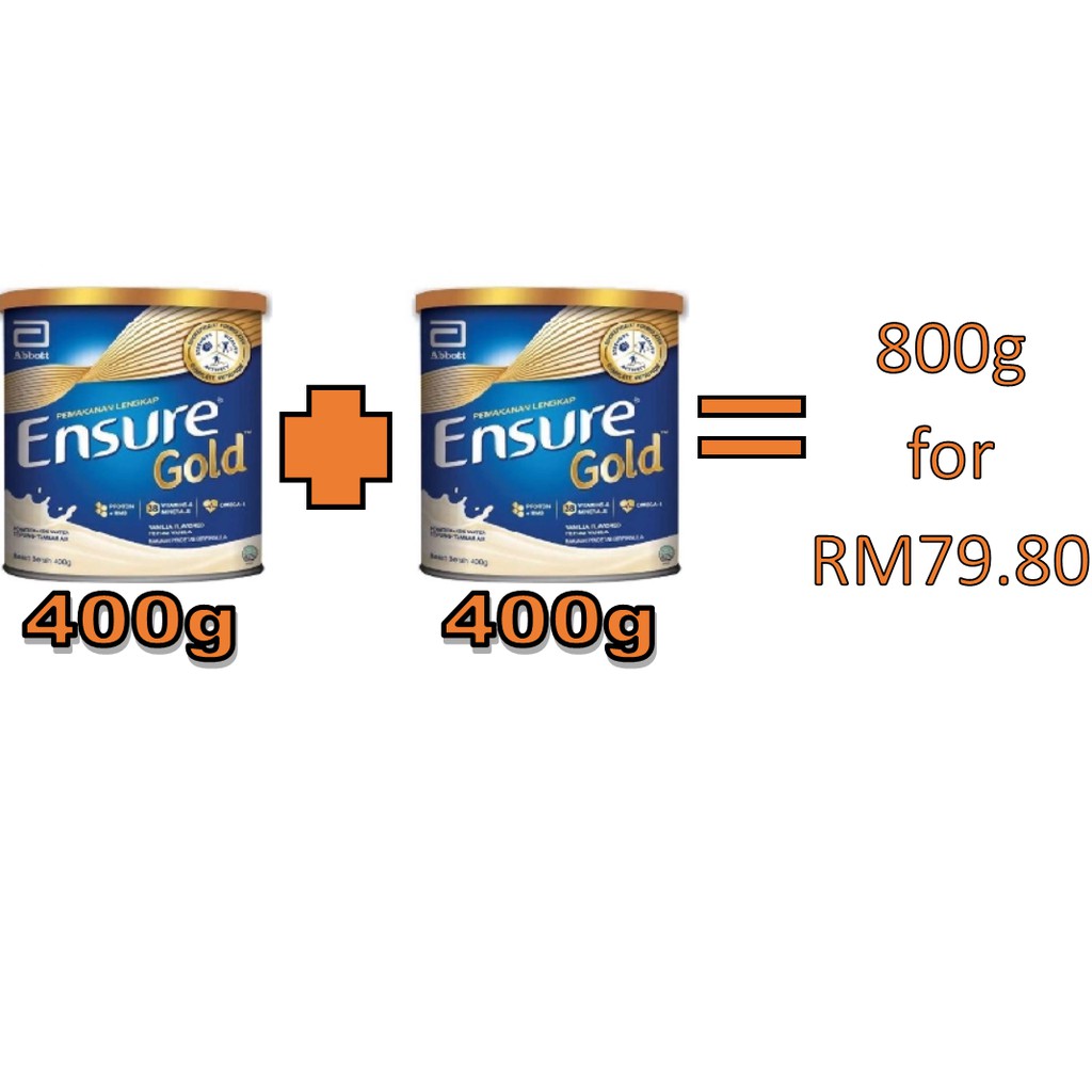 Ensure Gold Vanilla 400g Box/Tin / Wheat 400g/ Green tea 400g | Shopee ...