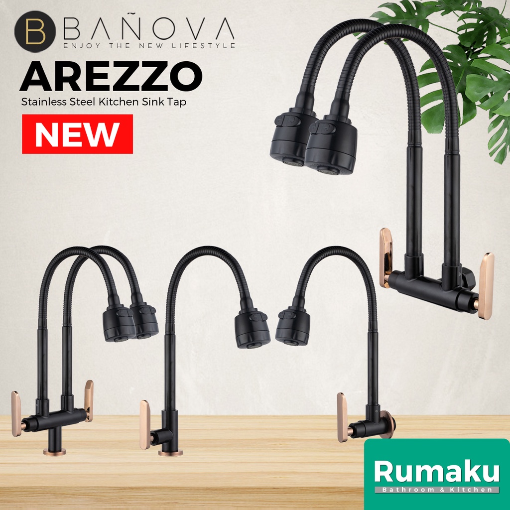 BANOVA SUS 304 Stainless Steel Kitchen Sink Tap Water Tap Paip Singki ...