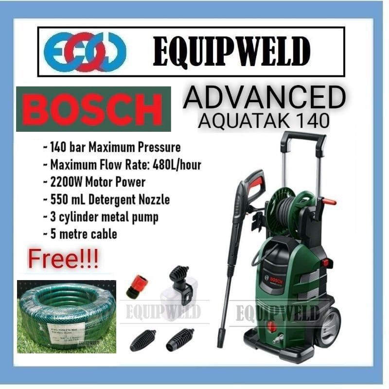 BOSCH ADVANCED AQUATAK 140 / AQT 140 HIGH PRESSURE WASHER WATER JET ...