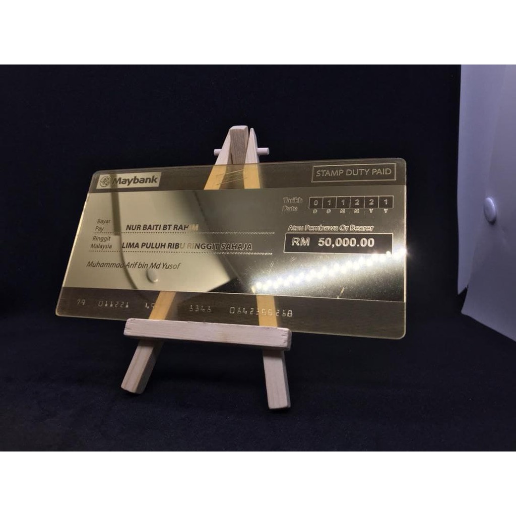 Customized Replika Cek Hantaran Perkahwinan/ Wedding Mock Up Cheque ...
