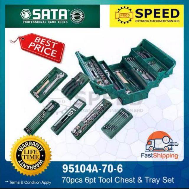 Sata 70pcs Cantilever Mechanic Tool Chest & Tray Set (mm) | Shopee Malaysia