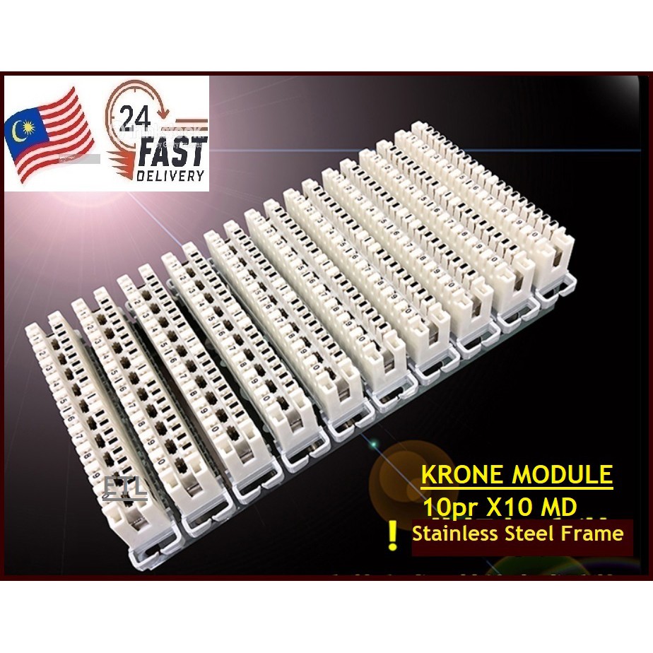Krone 10pr Disconnection Module Label Holder 100 Pairs Open Frame Shopee Malaysia