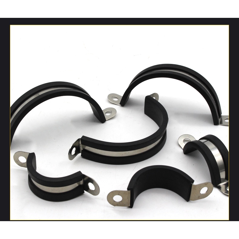 304 Stainless Steel With Rubber Strip Oil Pipe Wire Cable Fixing Clamp ...