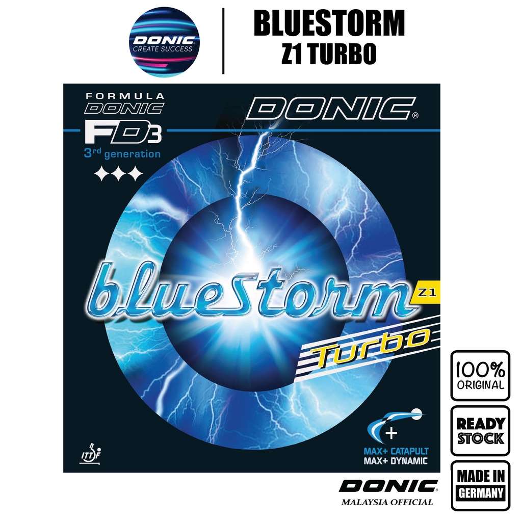 Donic Bluestorm Z1 Turbo Uncompromising Strong Powerhouse Table Tennis ...