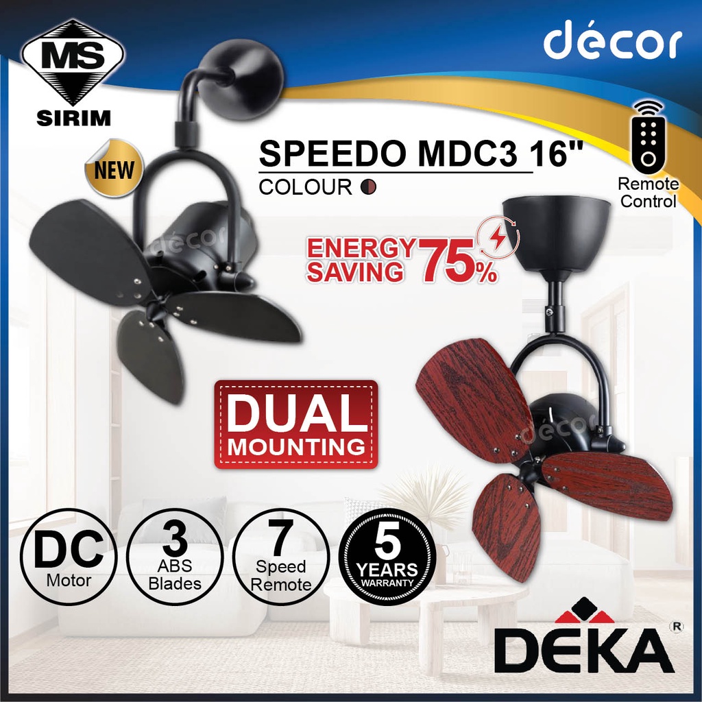 [NEW Model 2022] DEKA Fan DEKA SPEEDO MDC3 16" 3 Blades 7 Speed DC ...