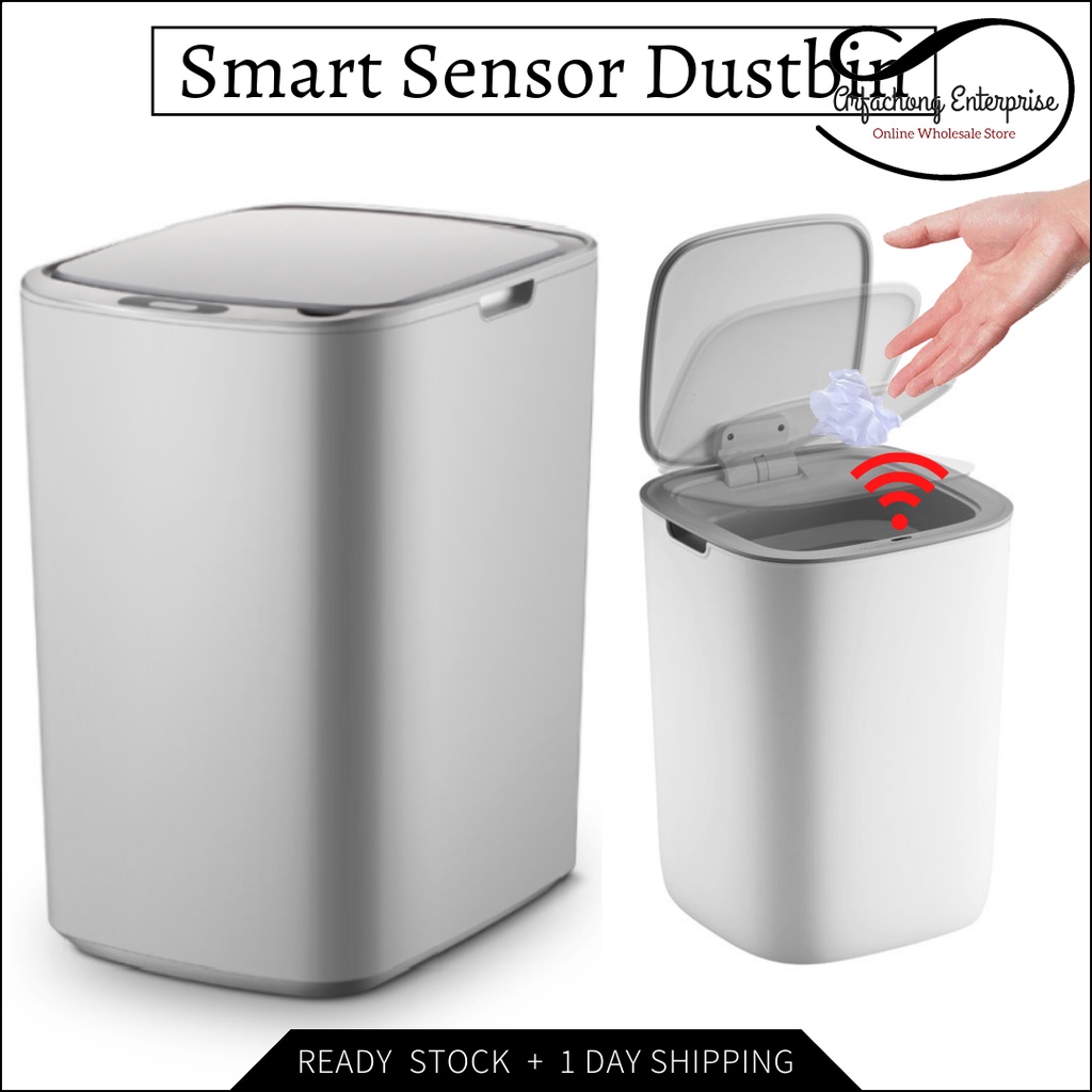 15L Smart Sensor Dustbin Automatic Trash Can Waste Basket Home Deco ...