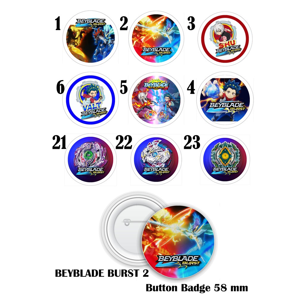 Beyblade Burst Collections 2 Button Badge Pin 58 mm | Shopee Malaysia
